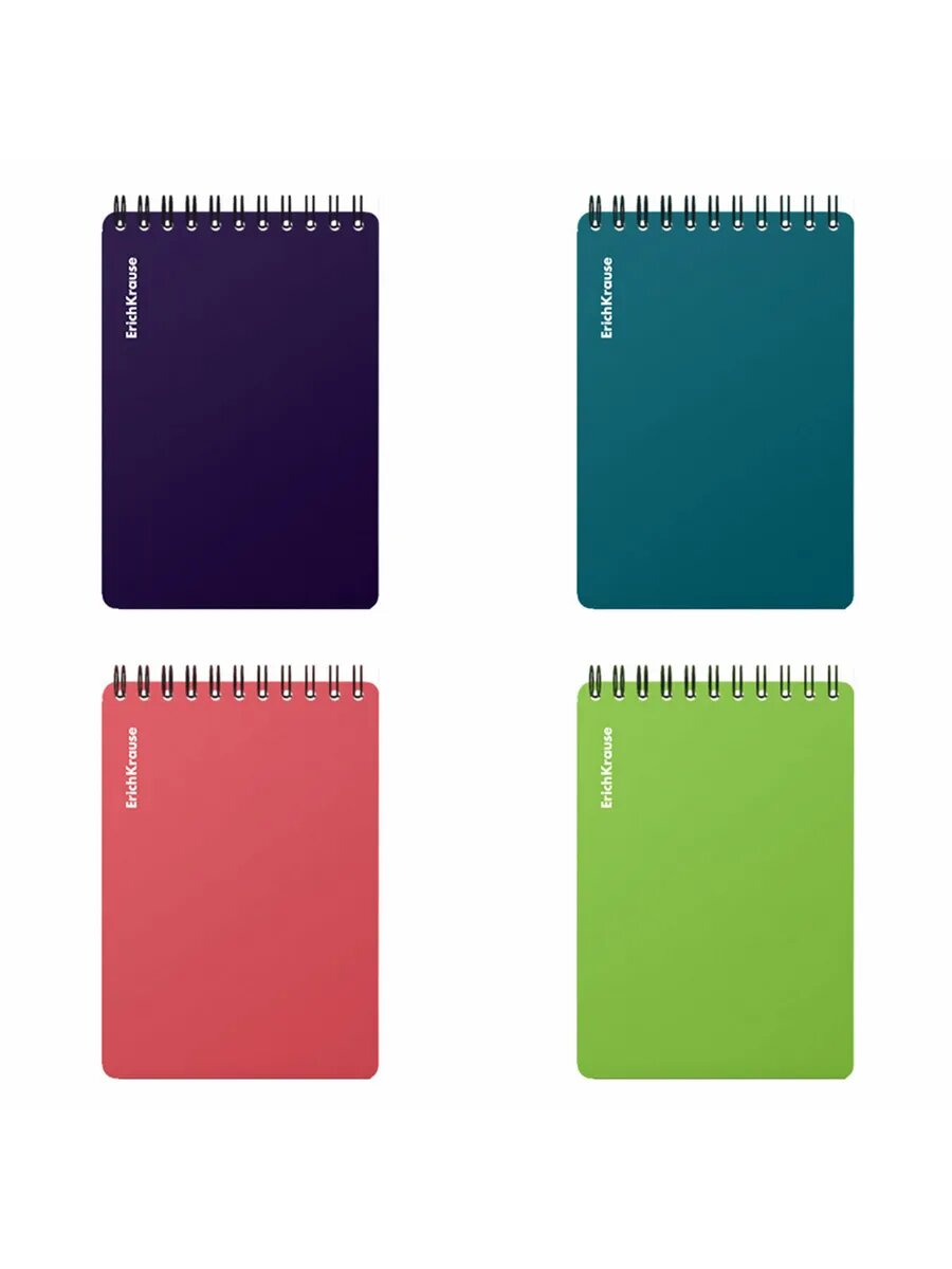 Блокнот А6 в клетку на гребне, 80 листов, 4 шт.