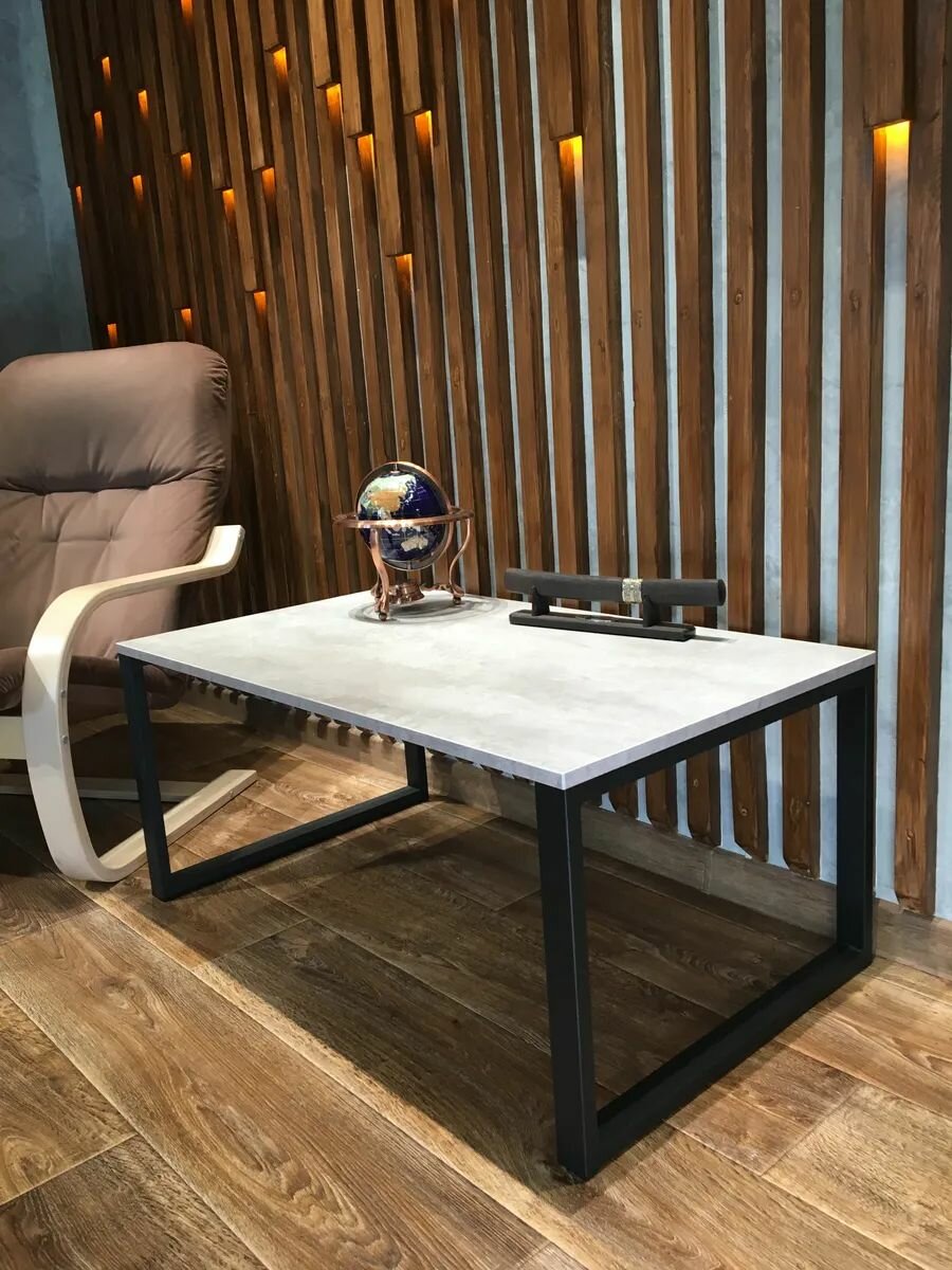 Кофейный столик журнальный прикроватный лофт цемент