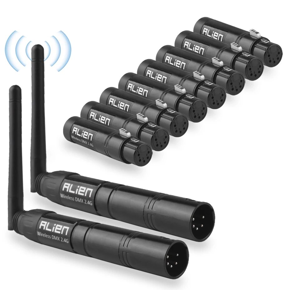 ALIENPRO 5-контактный беспроводной контроллер DMX 512 Европейская вилка (EU Plug), 2T8R