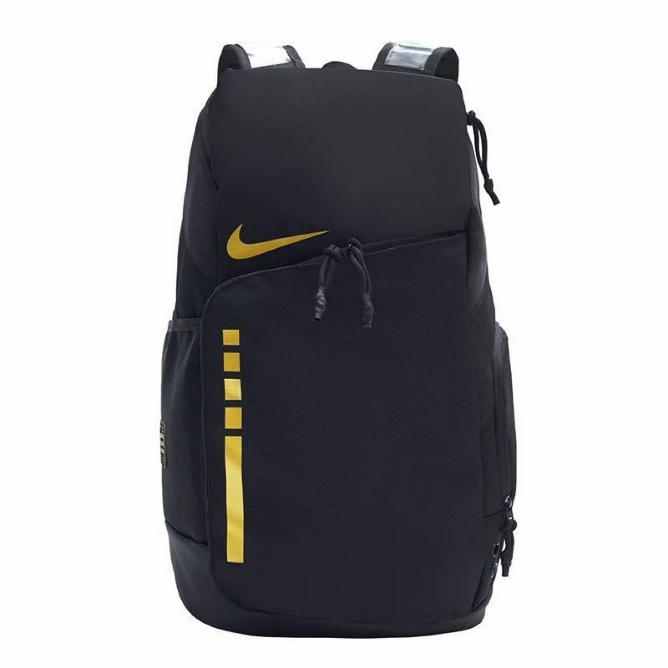 Рюкзак Nike Elite с удобной системой открывания и закрывания, черный с золотым логотипом