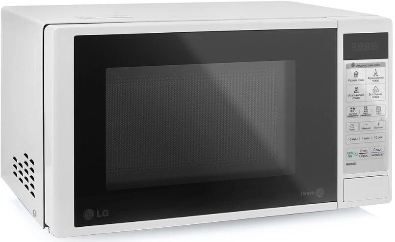 Микроволновая печь LG MS20R42D белый, объем 20 литров, мощность 1000 Вт