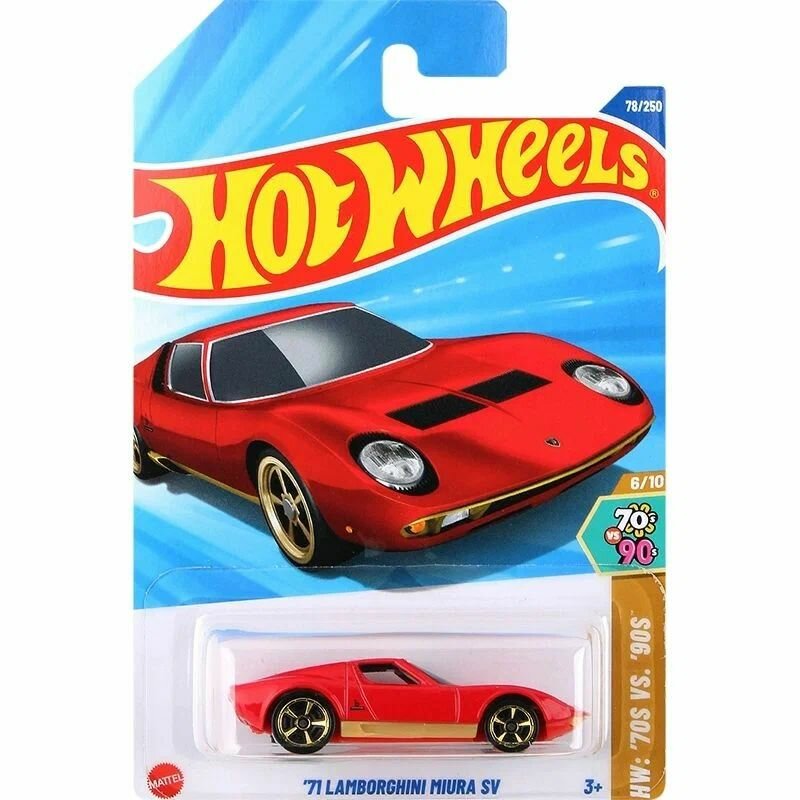 Машинка базовая Hot Wheels 71 Lamborghini Miura SV красный