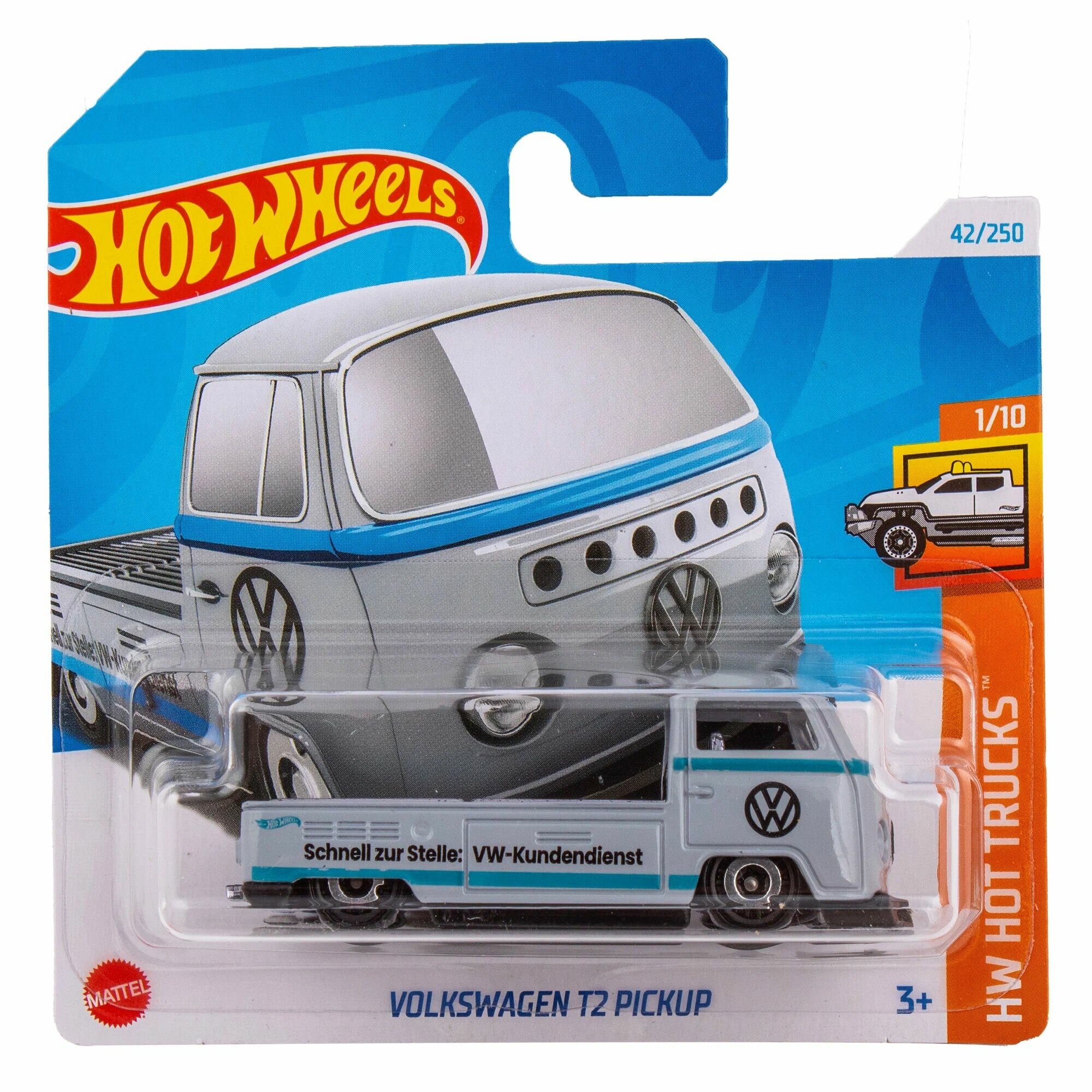 Машинка базовая Hot Wheels Volkswagen T2 Pickup серый