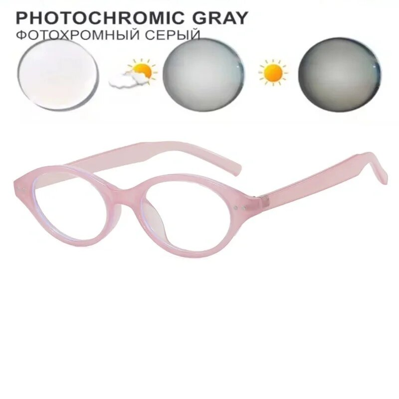 OLOEY женские очки для близорукости с защитой от синего света Pink Turn Gray, Серый, -1.75