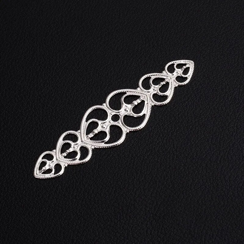 Филигрань фигурная 54*14 мм серебро светлое 10 шт