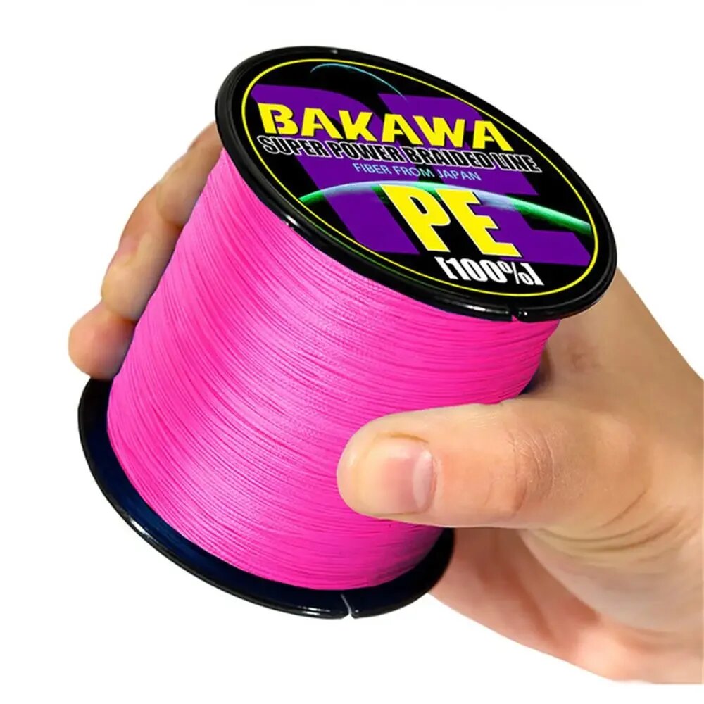 Леска плетеная BAKAWA PE 300m-0.23mm-30lb, Розовый