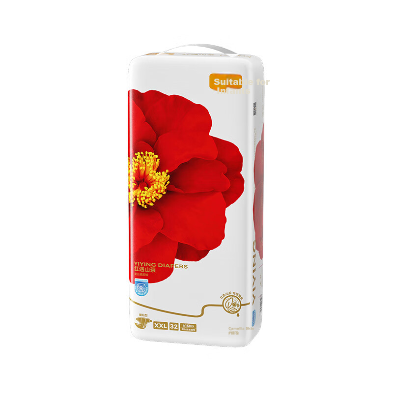 Подгузники Yiying Camellia для младенцев XXL 32 шт. Ультратонкие дышащие подгузники для веса 14-17 кг