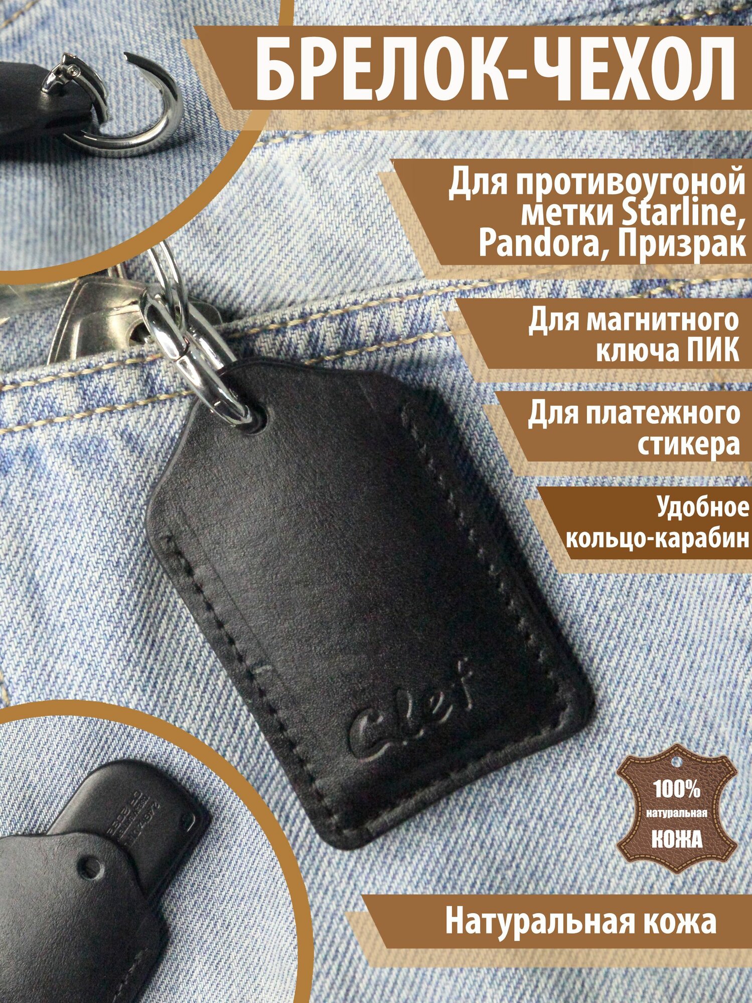 Чехол-брелок для метки StarLine, Pandora, Sher-Khan, Призрак, для магнитной карты и для платежных стикеров