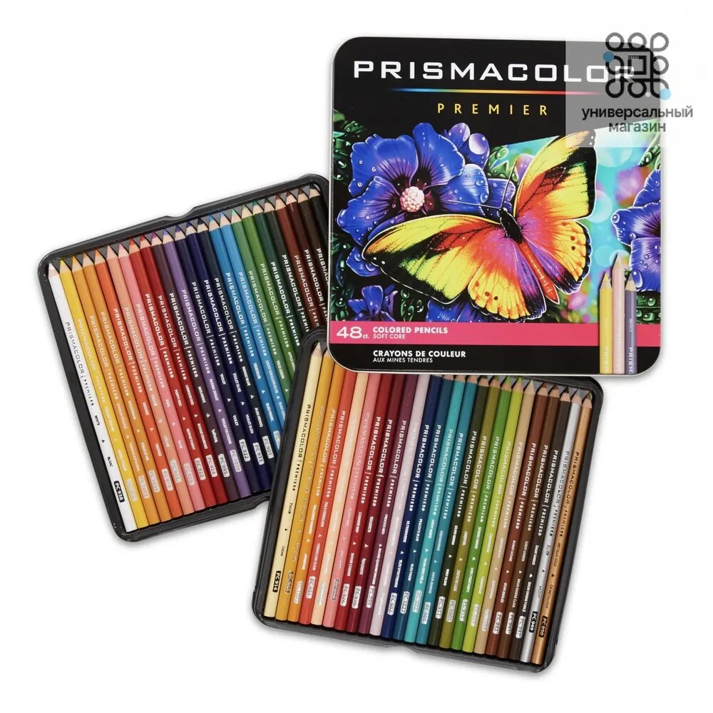Набор цветных карандашей Prismacolor Premier, 48 шт, восковые, для художников