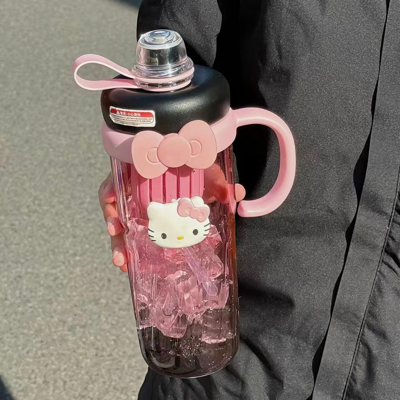 Голубой и розовый, Sanrio Hello Kitty соломенная чашка, Градиентный цвет, 950ML