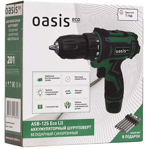 Шуруповерт аккумуляторный OASIS ECO ASB-12S (J)