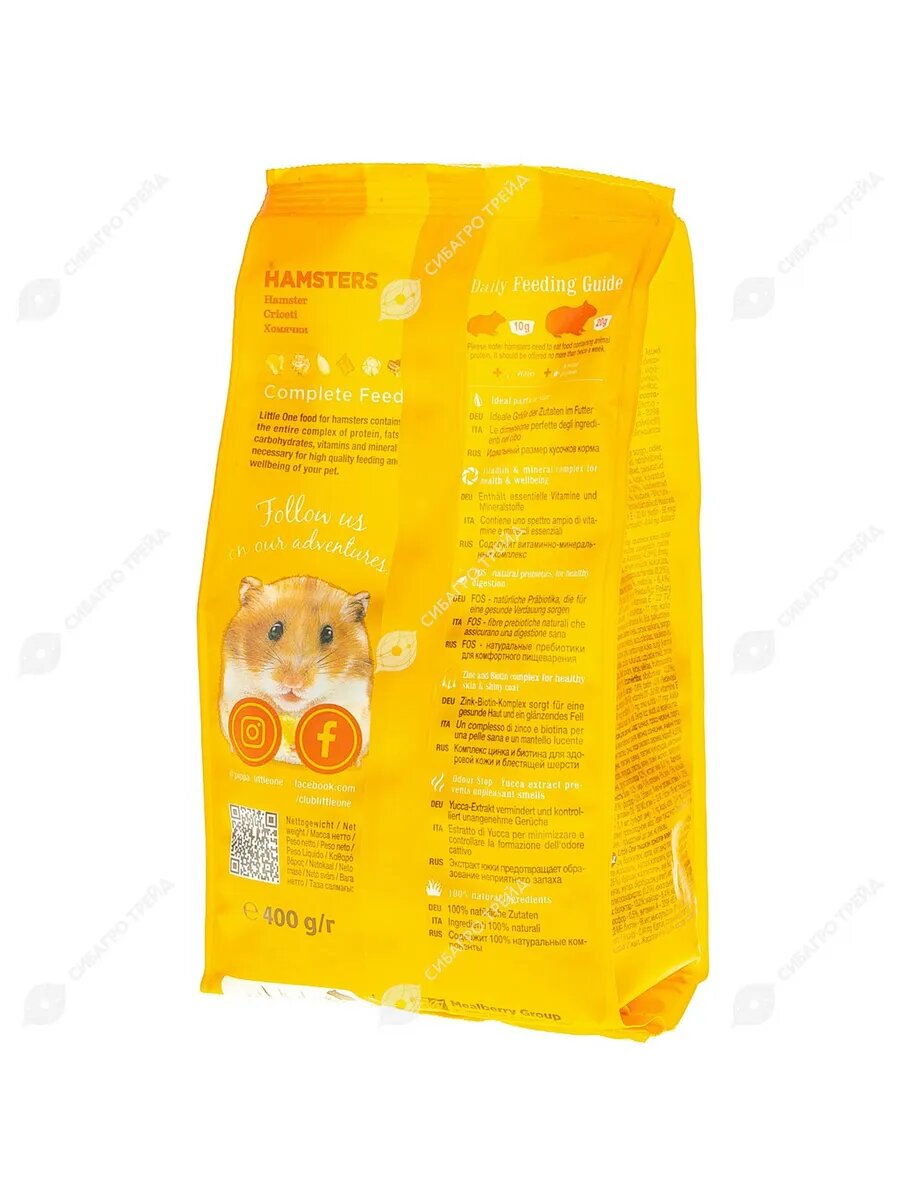 Little One комбинированный зерновой корм для хомячков, 400 г