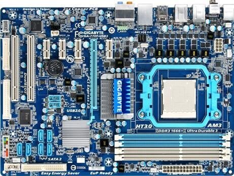 Материнская плата GIGABYTE GA-MA770-UD3 SocketAM3 AMD770 PCI-E+GbLAN+1394 SATA RAID ATX 4DDR2