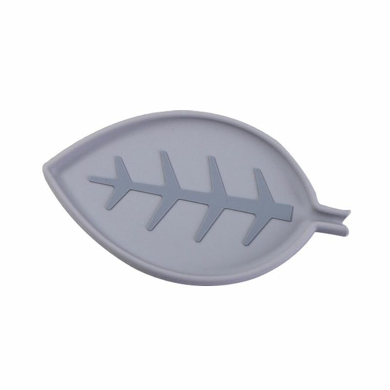 (1шт) Мыльница для слива воды-мыльница из вечнозеленых листьев серого цвета