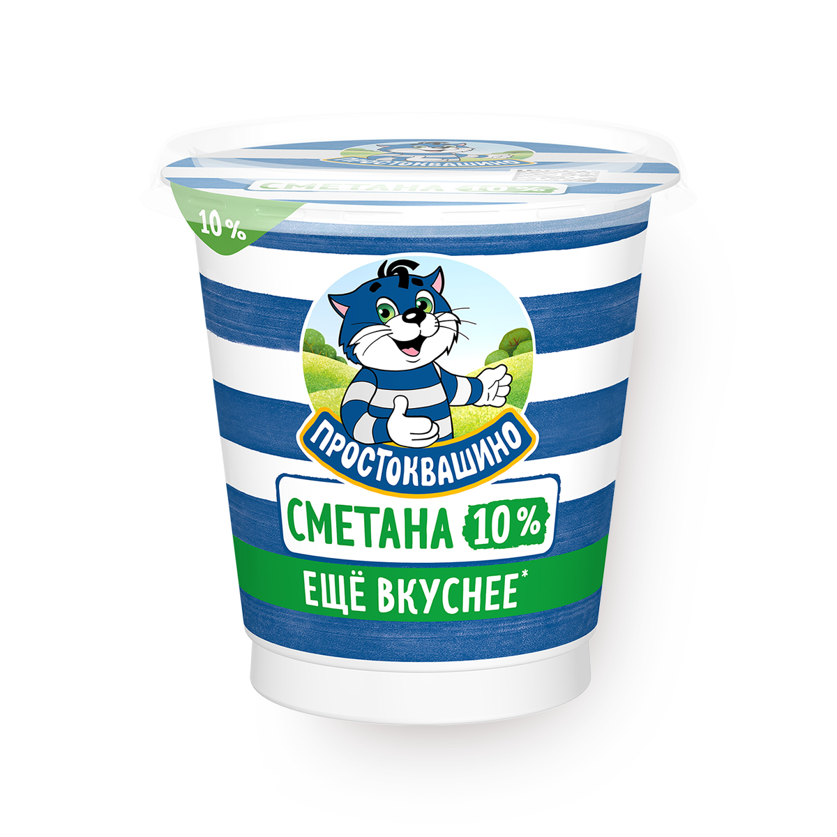 Сметана Простоквашино, 10% жирности, без добавок, пластиковая банка, 300 г