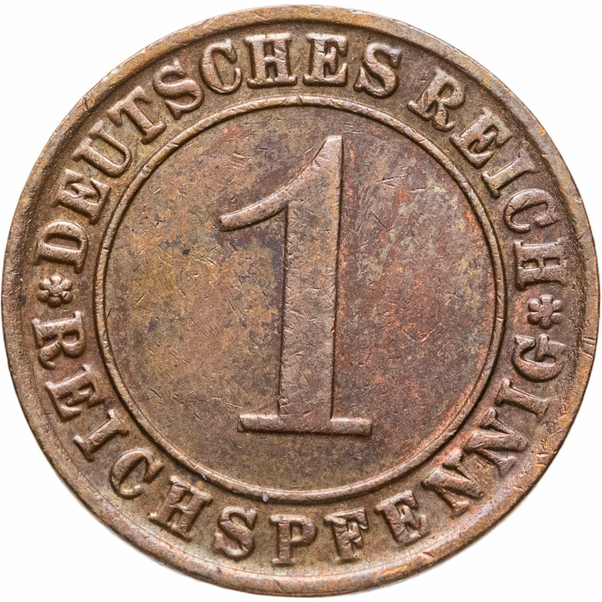 Германия 1 рейхспфенниг (reichspfennig) 1935 G знак монетного двора "G"  — Карлсруэ