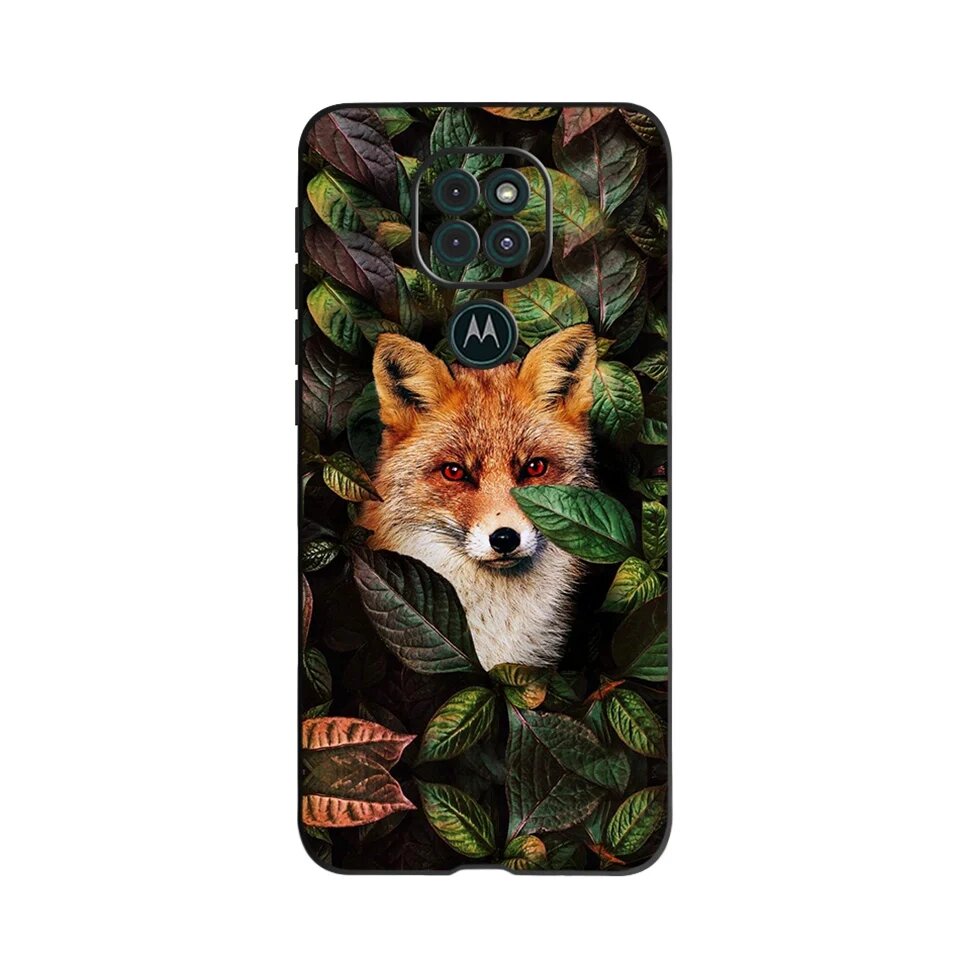Чехол для Motorola Moto G9 Play с принтом лисы, силикон, цвет 295