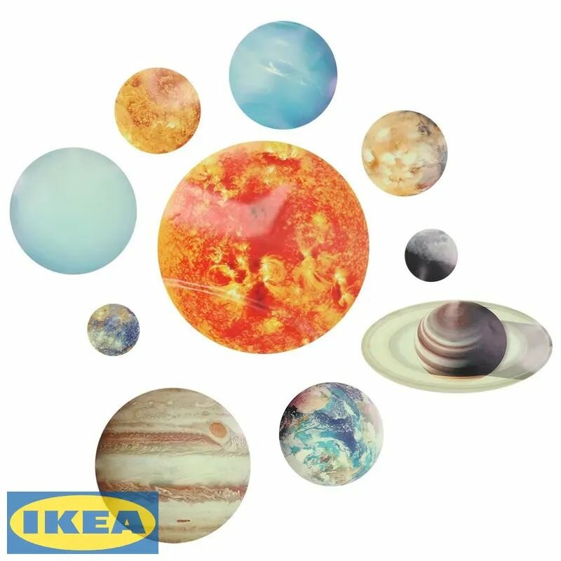 Светящаяся наклейка на стену Солнечная система для детской комнаты или спальни, светящиеся звезды и планеты, домашний декор для потолка детской комнаты