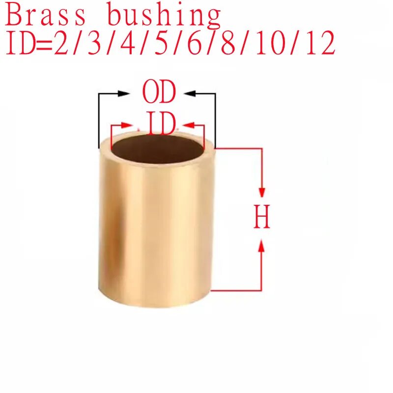Втулки латунные M2-M10, OD 2x4, 10шт