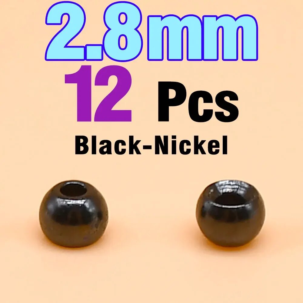 Бусины Black Nickel 2.8mm, 12 шт, черные
