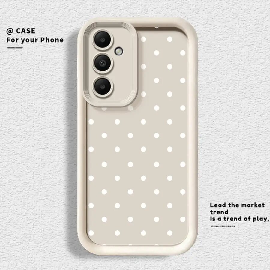 Чехол для Samsung Galaxy A35 A36 A51 A73 A56 A12 A13 A34 A23 A15 A16 A53 A54 A71 A72 A26 A32, чехол для телефона с принтом в горошек