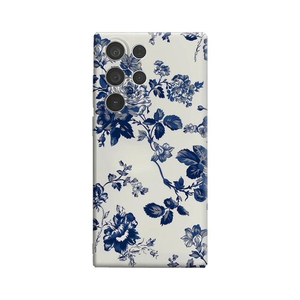 Чехол Samsung Galaxy S23 Ultra, Blue-White Twined Bloom, FJ, глянцевый