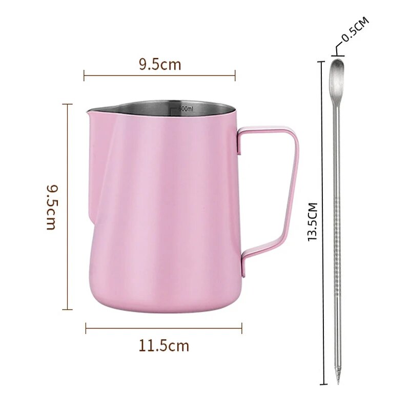 Кувшин для молока Pink 600ml из нержавеющей стали