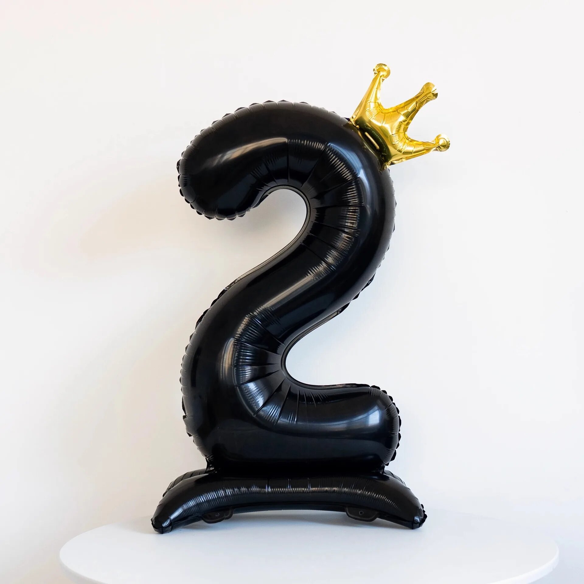 Черные цифровые шары 40 дюймов с золотой короной Black Balloon 2