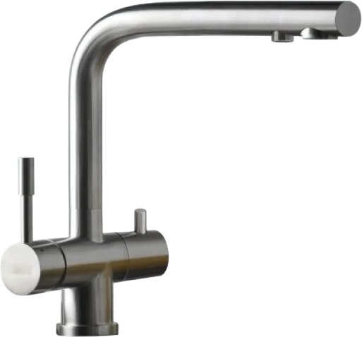 Смеситель для кухни Franke Atlas Clear water с краном для питьевой воды, с поворотным изливом, матовый, однорычажный, нержавеющая сталь, с керамическим картриджем