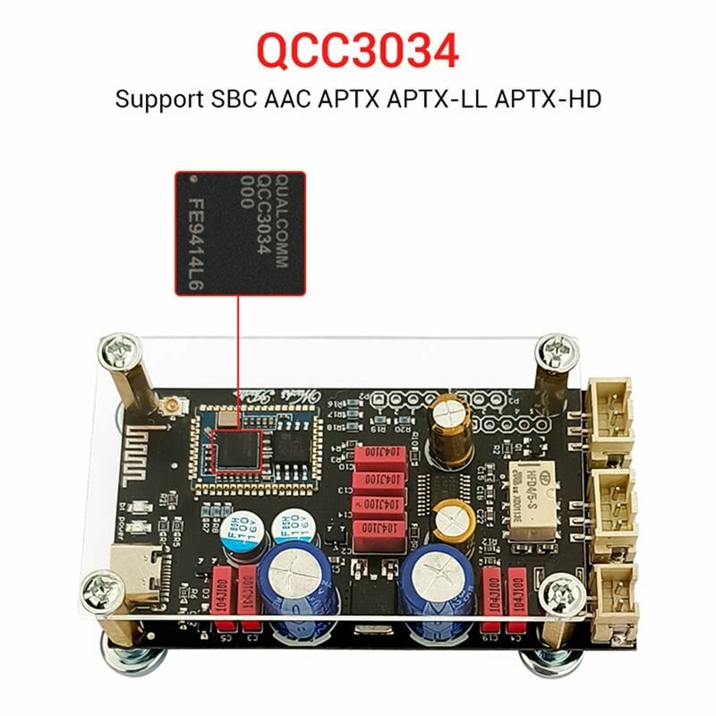 Плата декодирования без потерь ZK-QCC Qualcomm QCC3034 Bluetooth 5.1 APTX беспроводная плата аудио декодер