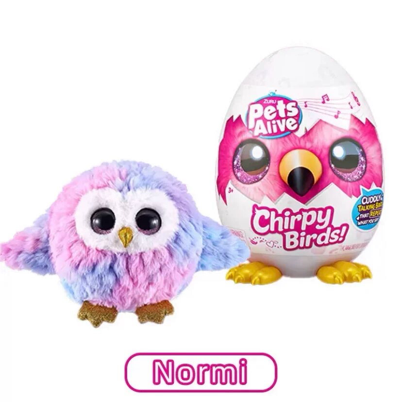 ZURU Chirp Egg Говорящая Плюшевая Игрушка Специфический Дизайн Норми 9537 Модель Подарок Сюрприз