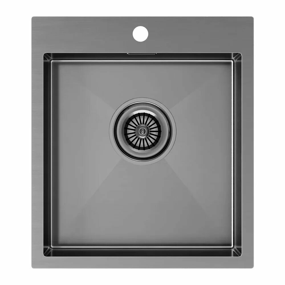 Мойка кухонная Paulmark Kroner PM214551-GM металлическая, 45x51, прямоугольная, мойка для кухни, российская