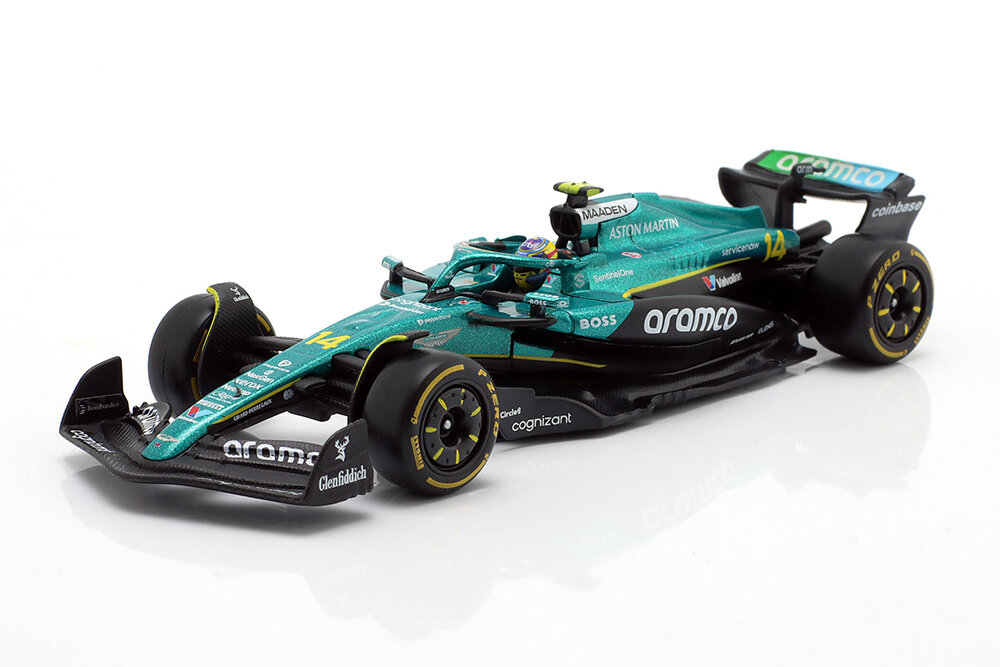 Модель коллекционная BBURAGO Aston martin F1 AMR25 #14 "team aramco cognizant" c фигуркой пилота alonso 2025