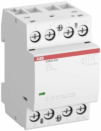 Модульный контактор ABB ESB40-40N-06 (40А, 4НО) катушка 230В