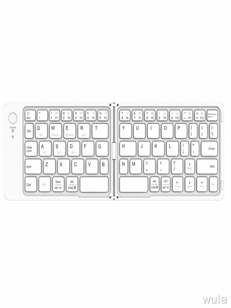 Клавиатура беспроводная Мини-складной Bluetooth-клавиатура, (Cherry MX Brown), Английская раскладка, белый