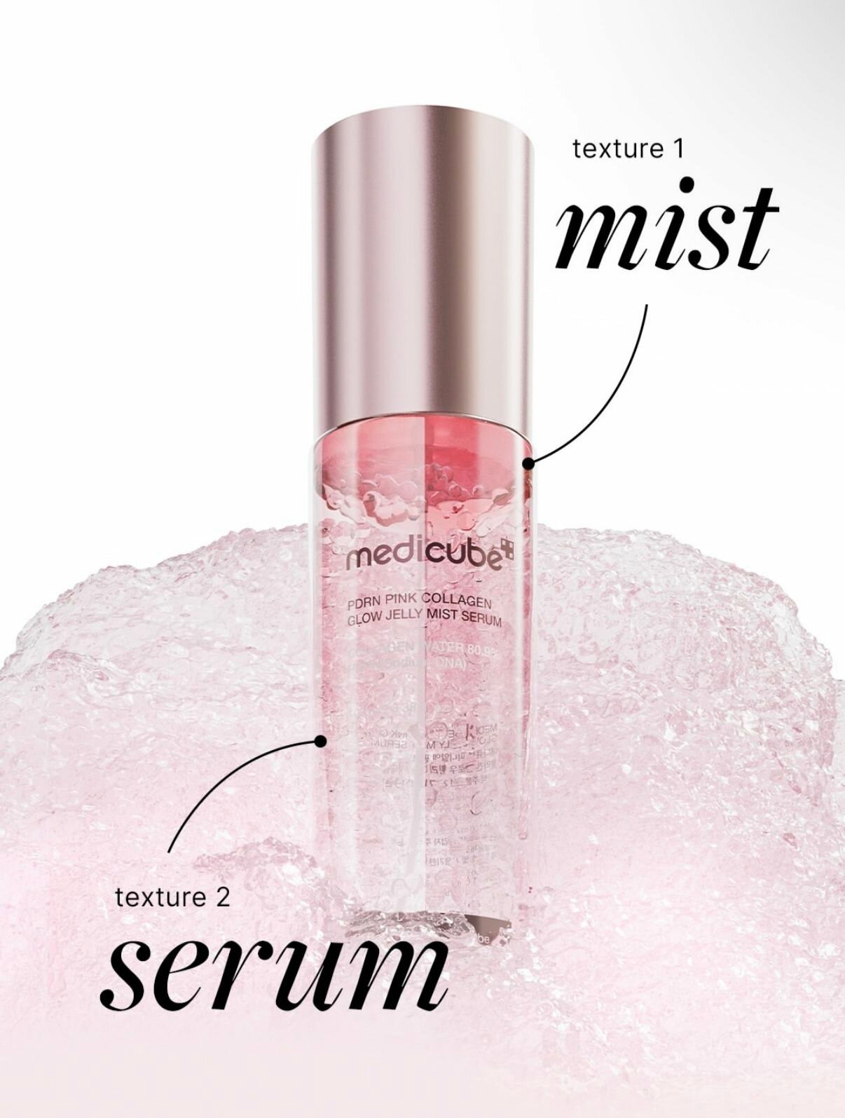 Сыворотка-мист для сияния кожи с пдрн Medicube PDRN Pink Collagen Glow Jelly Mist Serum 100 мл