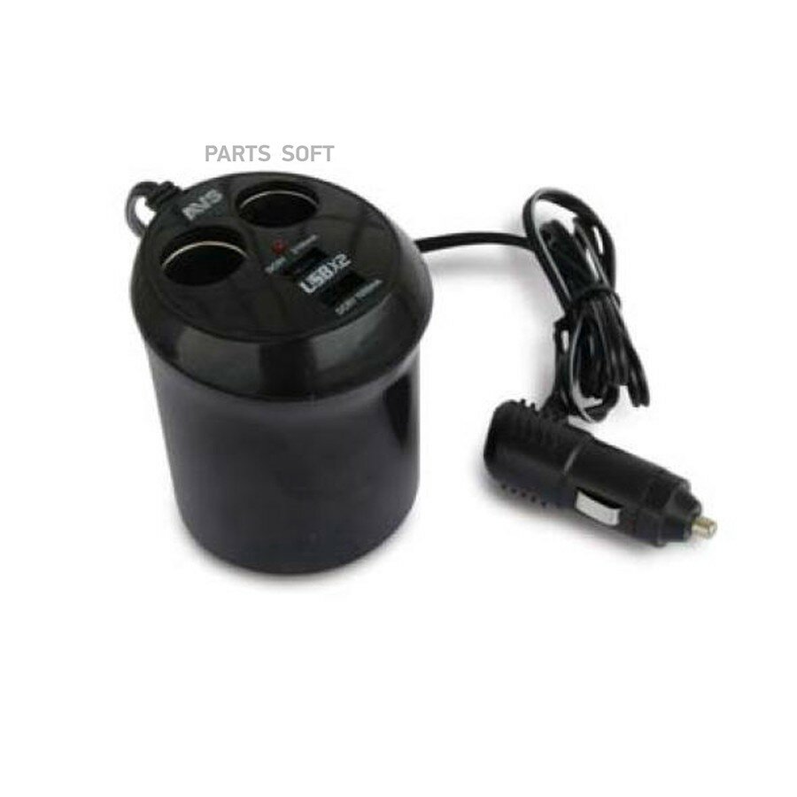 Разветвитель прикуривателя! 12/24V 2 выхода, USB от официального дистрибьютора, AVS, артикул A78117S