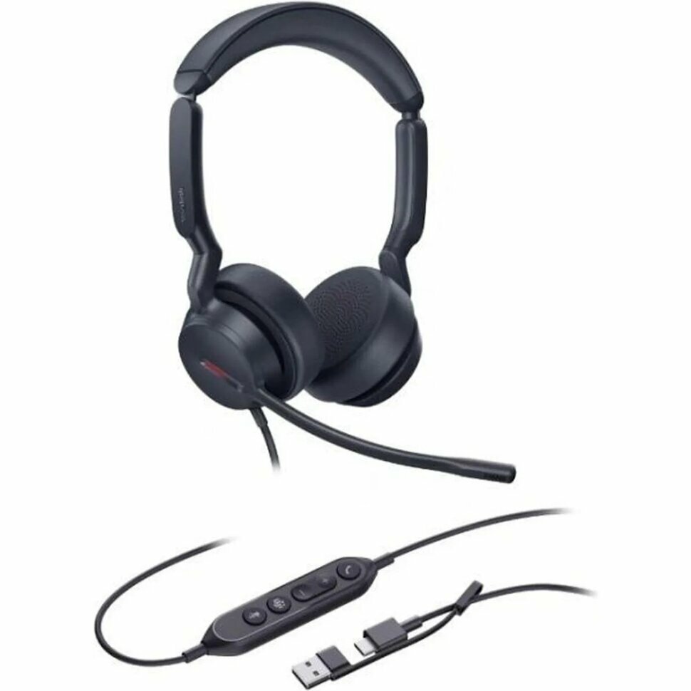 Гарнитура Yealink UH44 Dual UC USB-C/A, провод, HD, шумоподав. LED, USB-C/A, 2389308