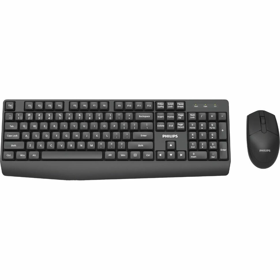 Набор клавиатура+мышь Philips (SPT6337B/60)беспр. 2.4GHz 104кл 1600dpi черн, 2143997