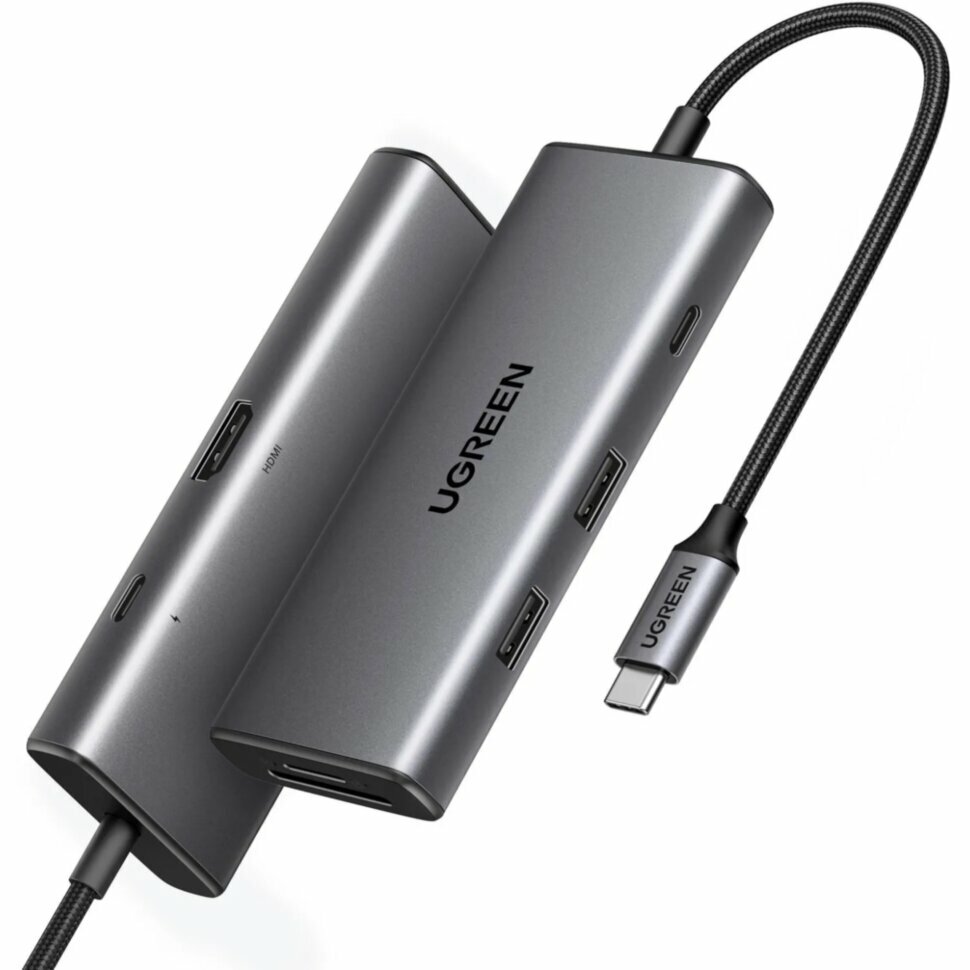 Разветвитель USB UGREEN CM498 (15531) USB-C To HDMI+2xUSB A+ USB-C+SD/TF+PD, 1951289