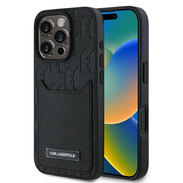 Защитный чехол Karl Lagerfeld для iPhone 16 Pro PU Leather Cardslot Black