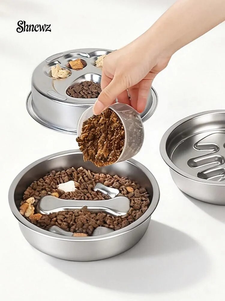 Миска для собак Slow Feeder из нержавеющей стали для маленьких средних собак Кошек