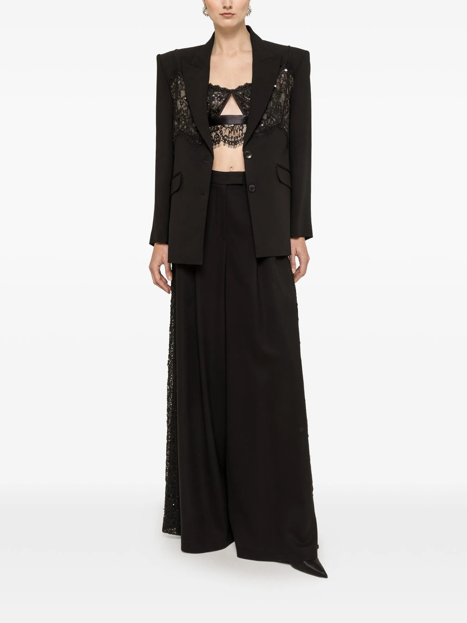 Пиджак Nissa Lace-insert sequin-embellished blazer, размер 36
