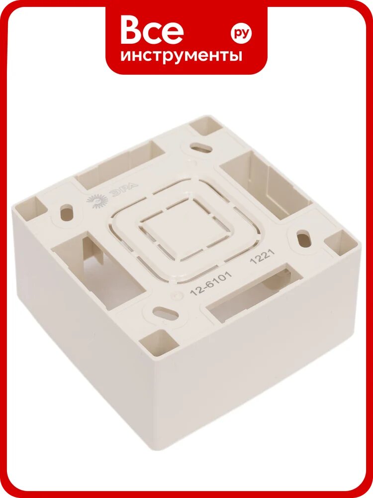 Коробка накладного монтажа ЭРА 12-6101-02 1 пост, Эра 12, слоновая кость Б0043161