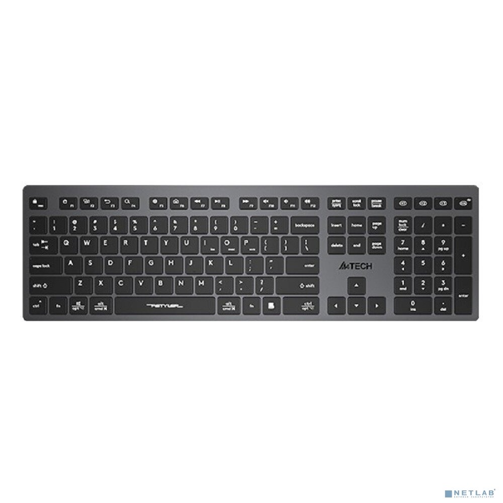 Клавиатура A4Tech Fstyler FBX50C серый USB беспроводная BT/Radio slim Multimedia (FBX50C GREY)