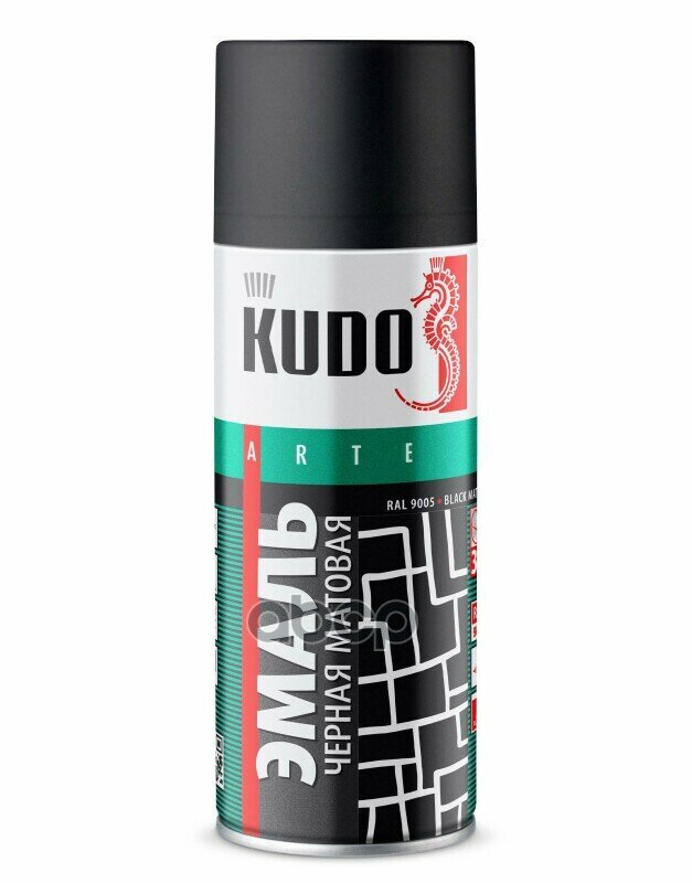 Эмаль универсальная черная матовая 520мл Kudo арт. KU1102
