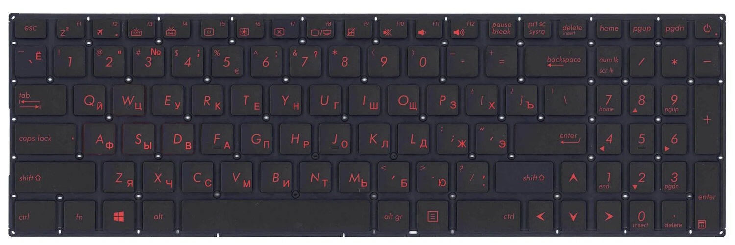 Клавиатура для ноутбука Asus FX502, FX502V, FX502VM, FX502VD, GL502, GL502V, GL502VM, GL502VS, GL502