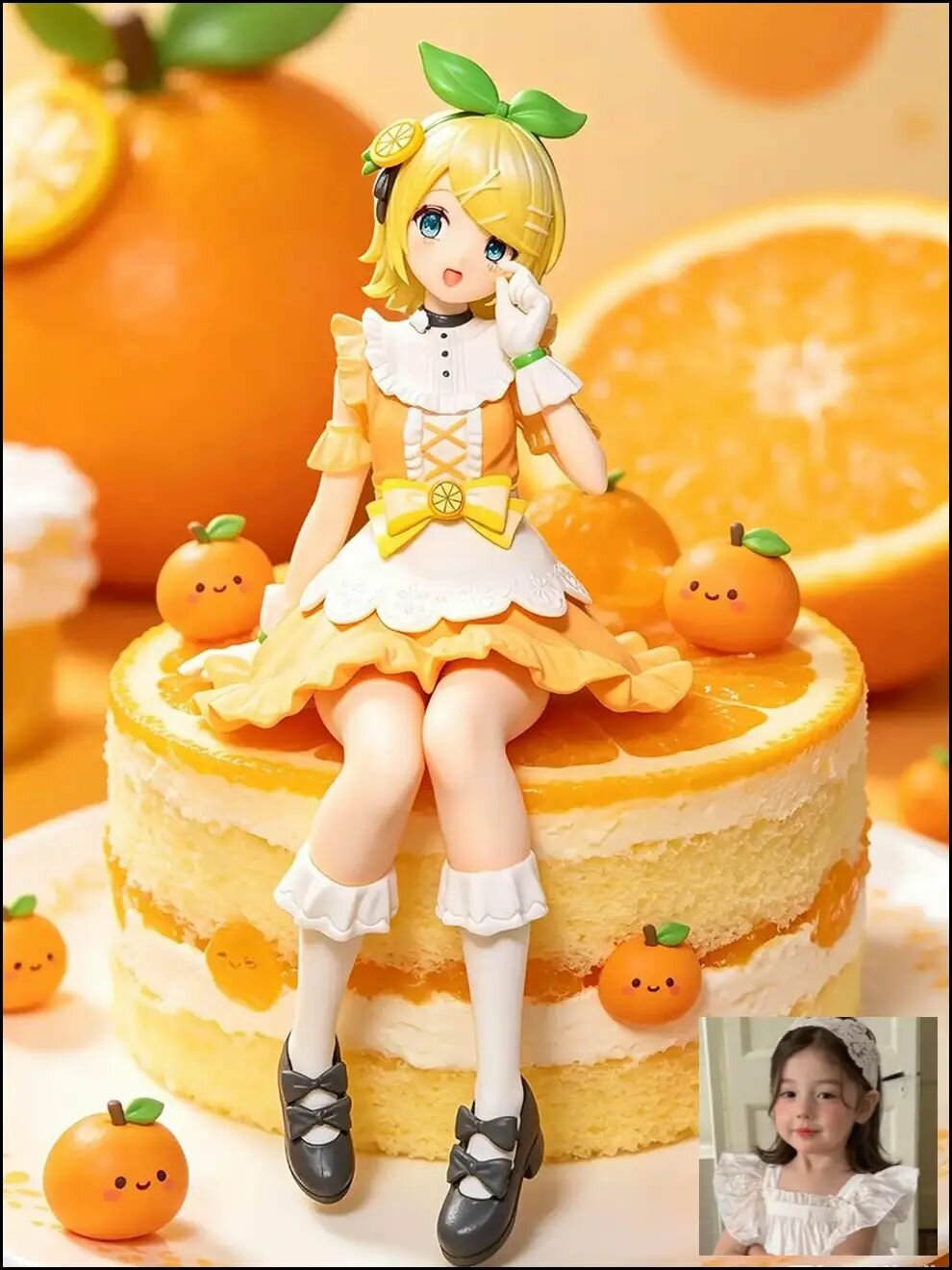 Аниме фигурка Kagamine Rin Furyu Kuji Furyu Kuji Hatsune Miku Citrus Miku (B Prize) 15cm