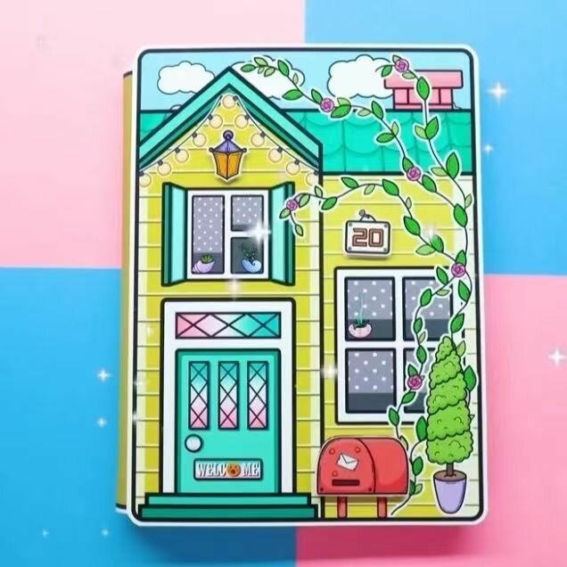 Книжка-игрушка Hello Kitty Магнитный домик с куклой из ламинированной бумаги для творчества