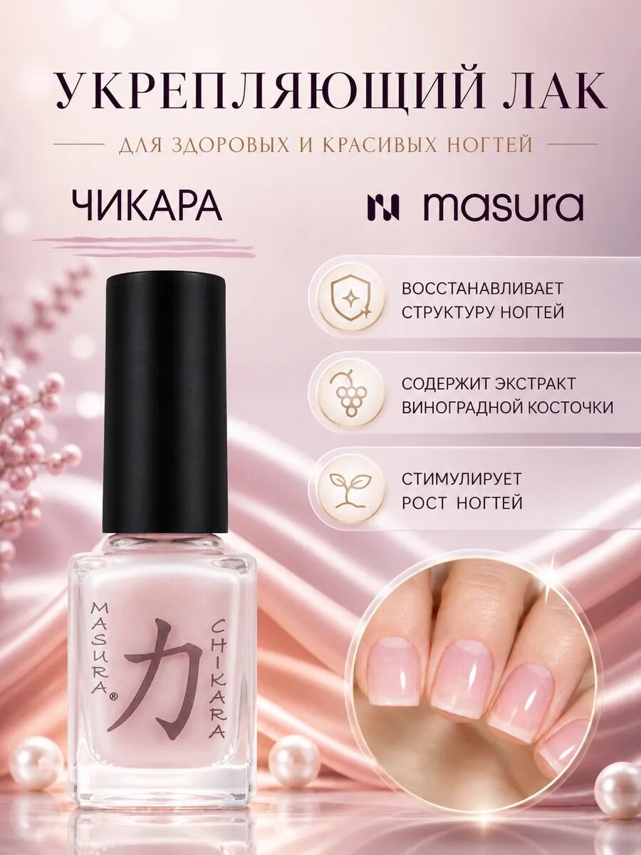 Лак уходовый для укрепления и роста ногтей CHIKARA / Чикара, 12 мл